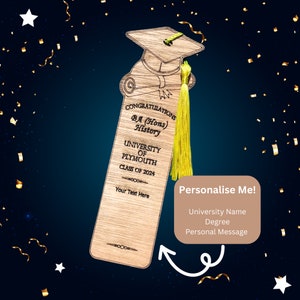 Graduation Bookmark Personalised Graduation Gift for University Student ...