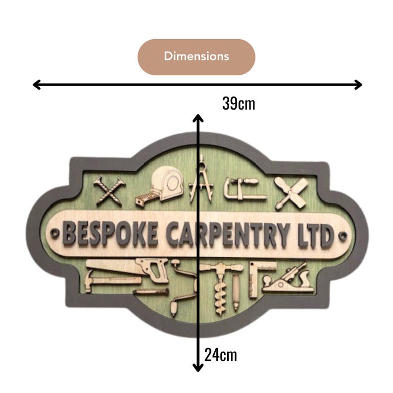 Personalised Carpenter Gift Wooden Sign With Business Name, Carpenter ...