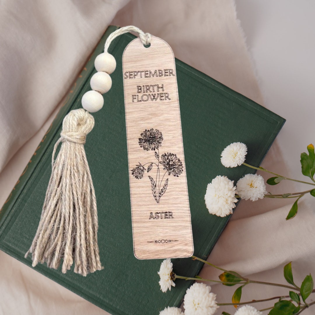 September Birth Flower Bookmark, Morning Glory Aster Birth Flowers ...