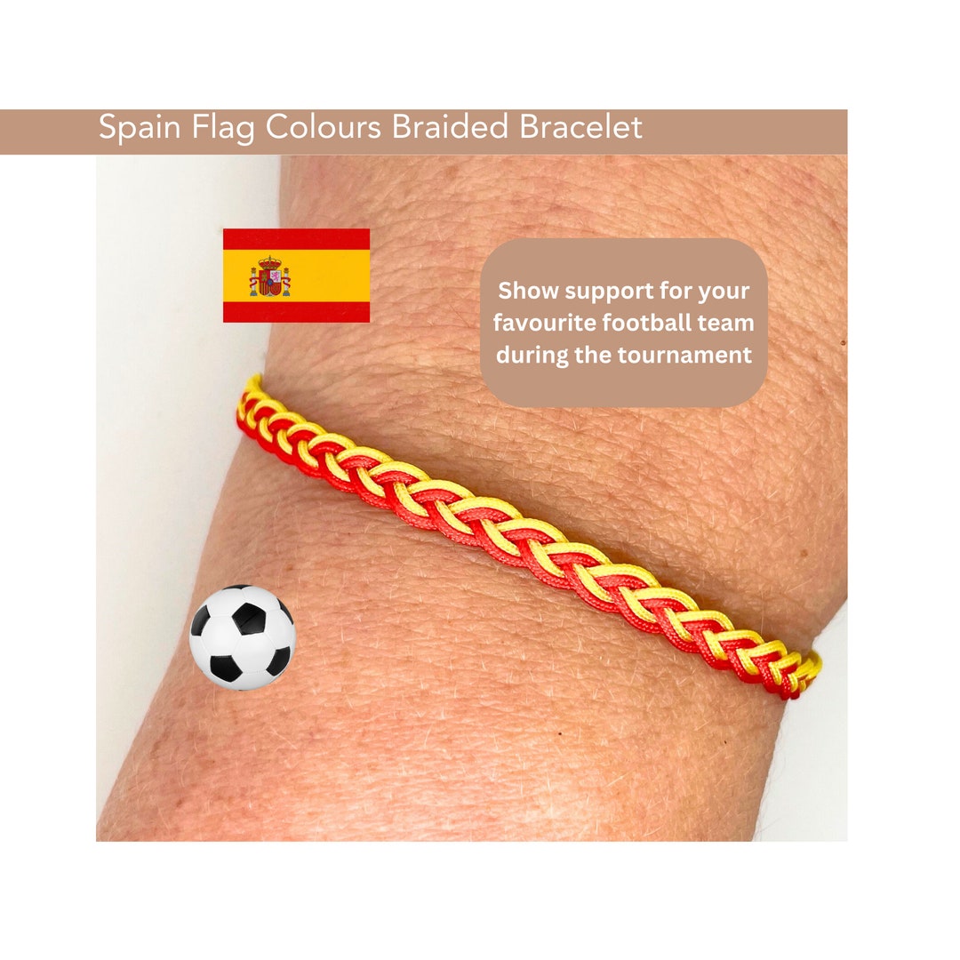 Spain Team Bracelet, Red and Yellow Bracelet, Patriotic Spanish ...