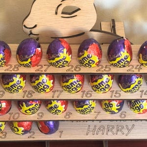 PERSONALISED Wooden Bunny Countdown Sign, Easter Egg Holder, Easter Bunny Sign, Kids Easter Sign ...