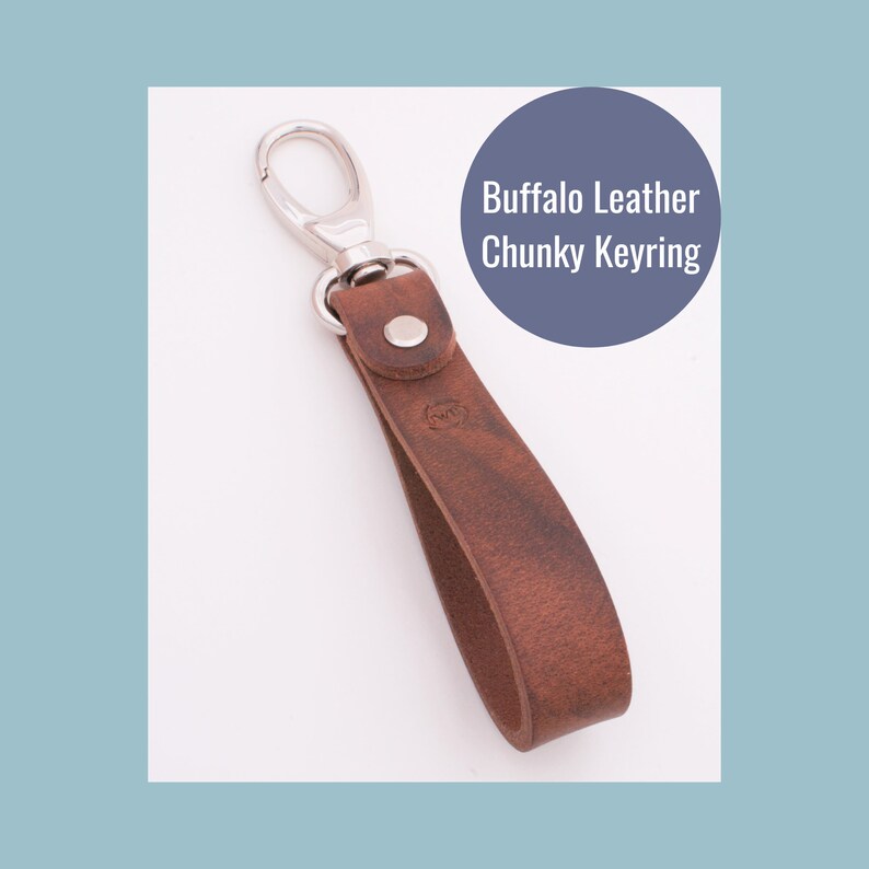 Leather Belt Loop Keychain, Buffalo Keyring, Leather Key Fob, 3rd ...