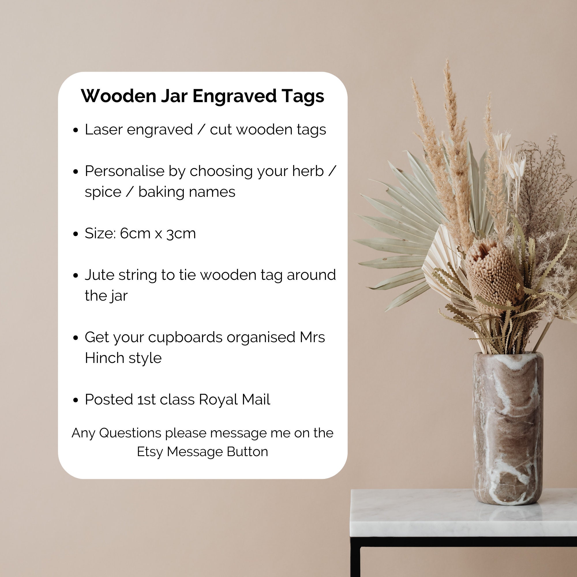 15 Wooden Name Tags for Spice Jars, Engraved Wooden Gifts, Jar Tags ...
