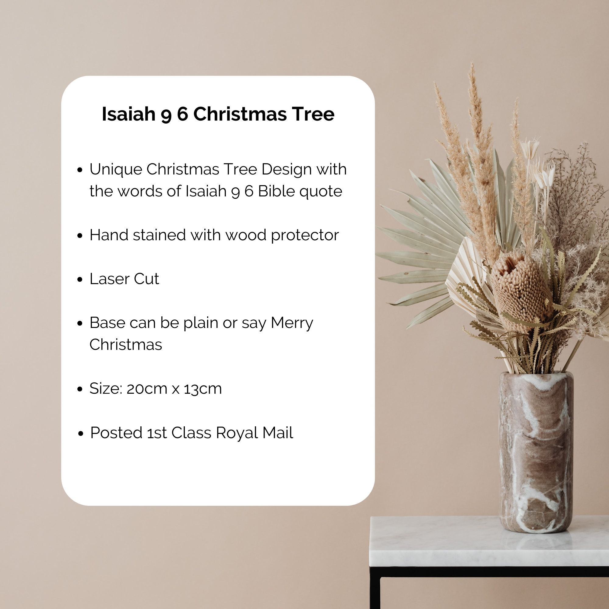 Christian Christmas Tree Isaiah 9:6 Bible Verse Unto Us A Child is Born ...