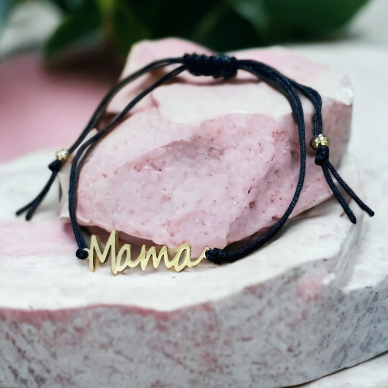 New Mama Gold Name Bracelet, Baby Shower Gift for Mum to Be, Just ...