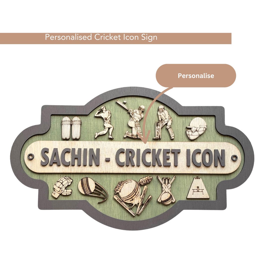 Custom Cricket Sign, Personalised Cricket Player Name Sign, Cricket ...