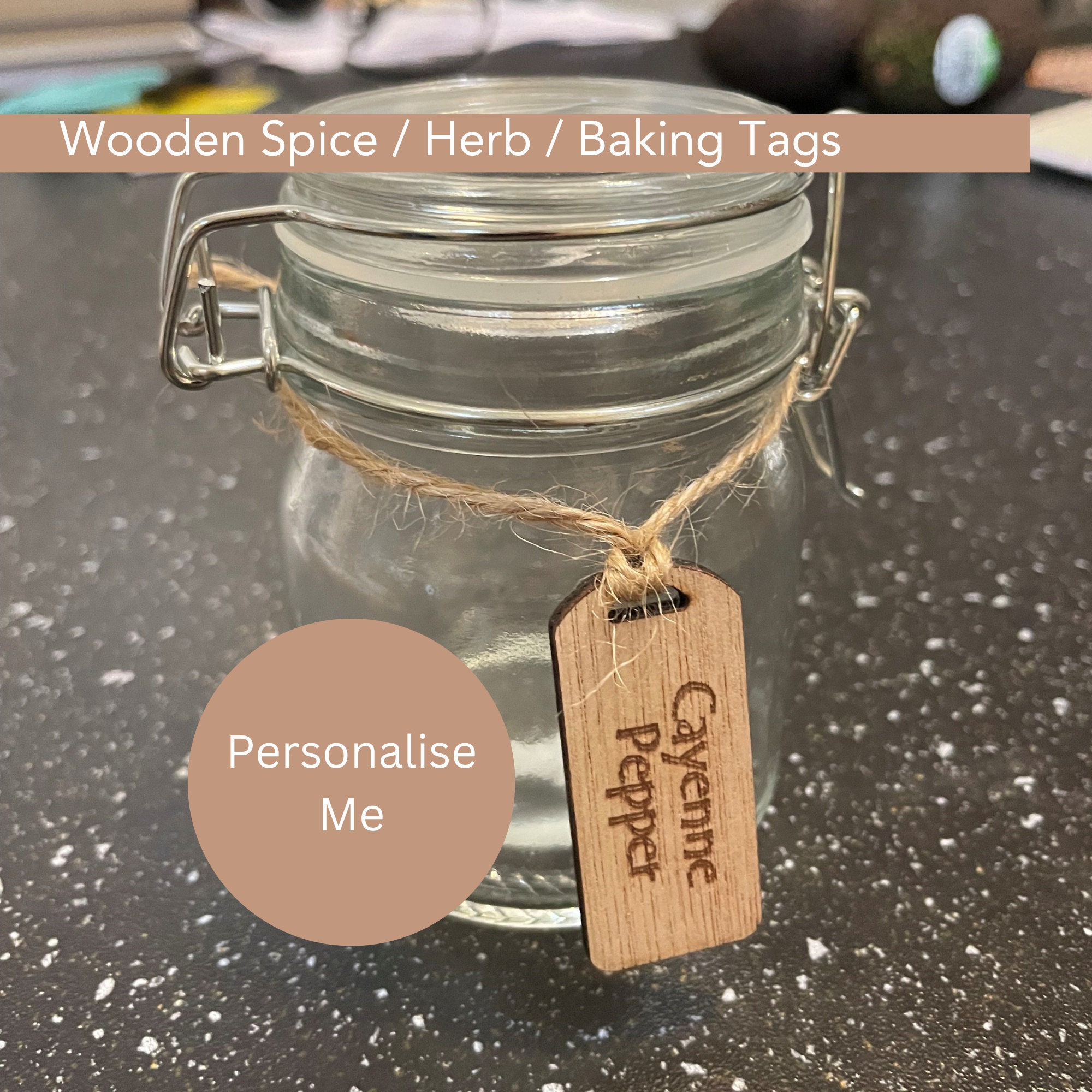 15 Wooden Name Tags for Spice Jars, Engraved Wooden Gifts, Jar Tags ...