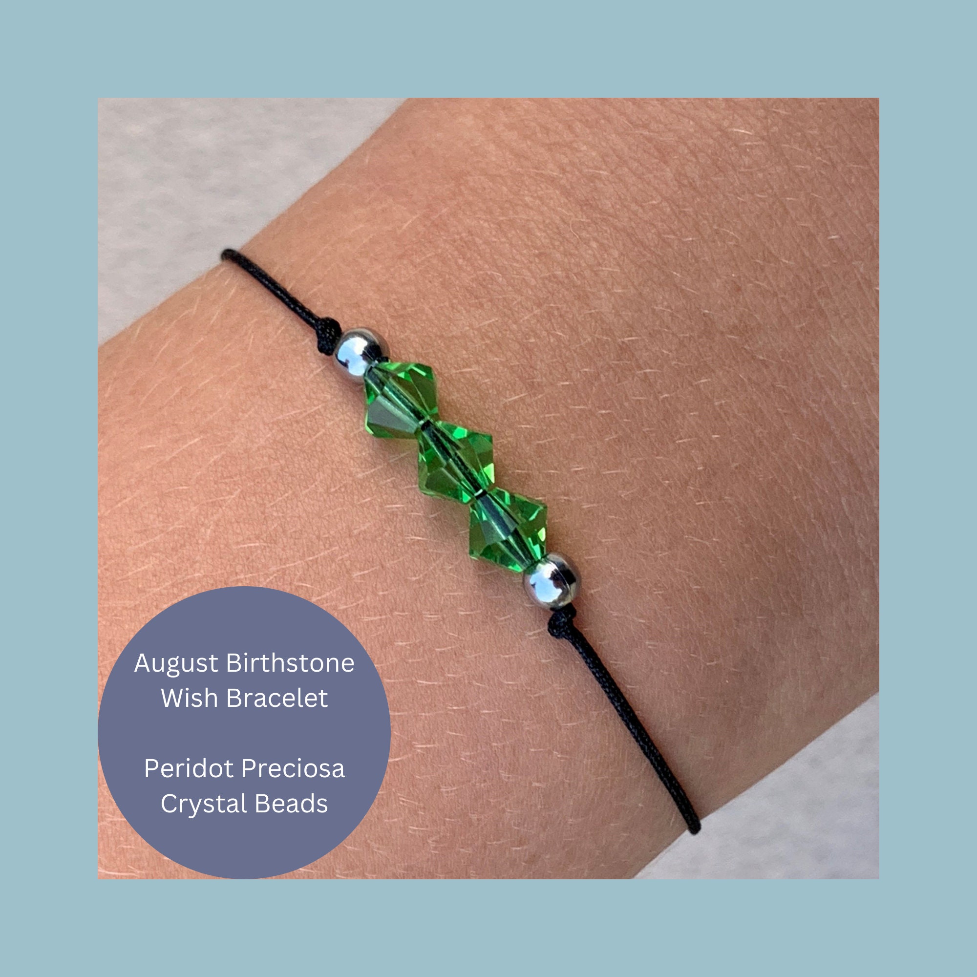 Peridot Birthstone Bracelet, August Birthstone Bracelet August Birthday ...