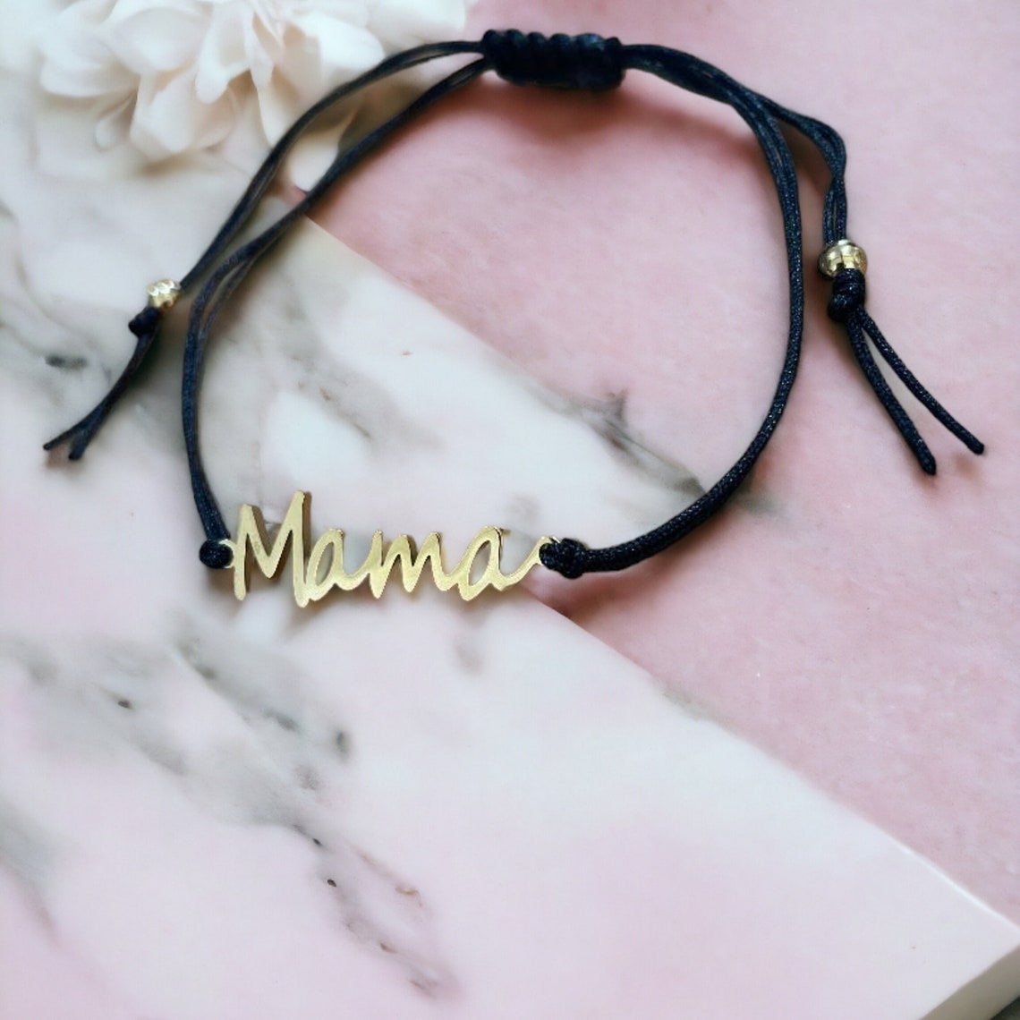 New Mama Gold Name Bracelet, Baby Shower Gift for Mum to Be, Just ...