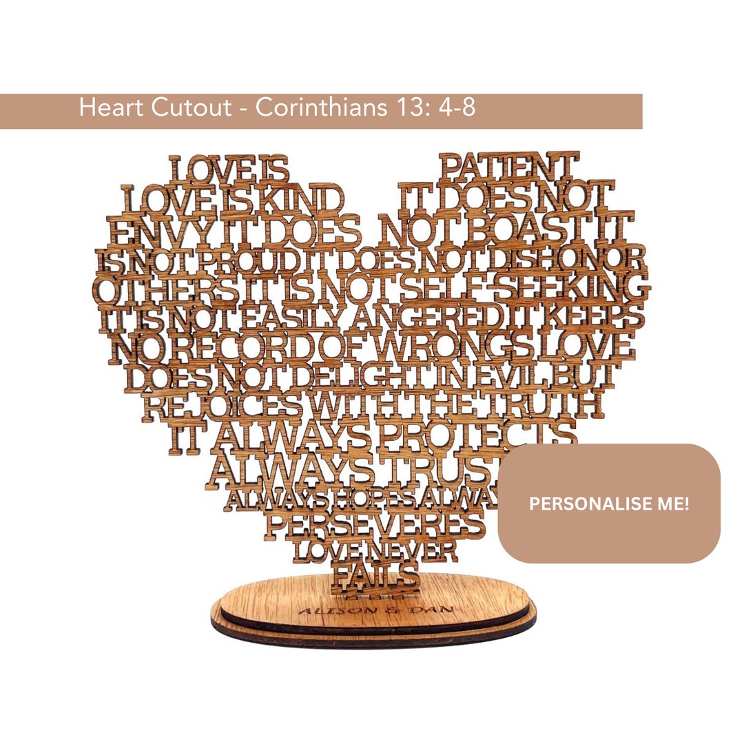 45th Anniversary Gift for Couple, Laser Cut Heart Wood Anniversary, 45 ...