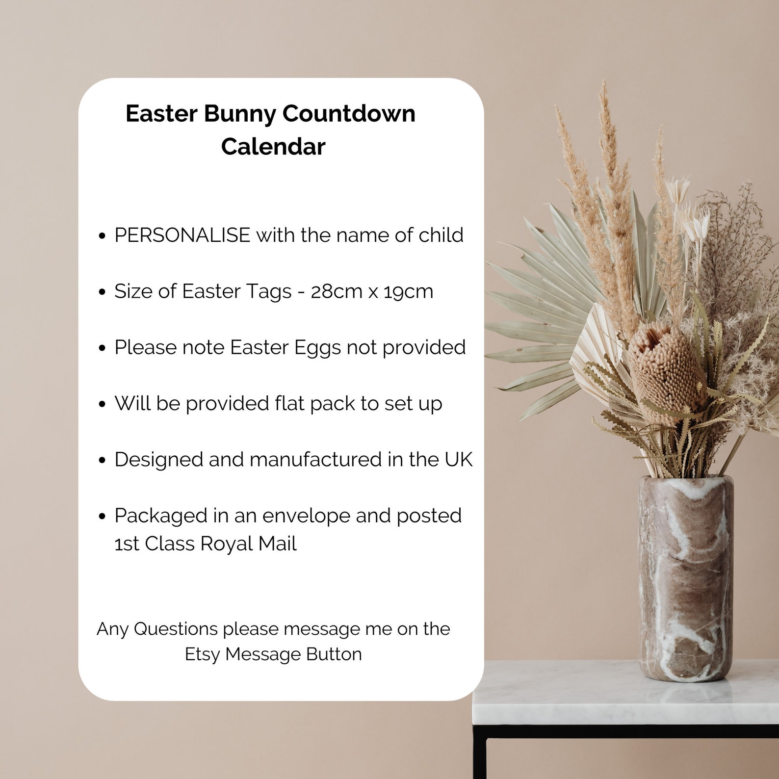 PERSONALISED Wooden Bunny Countdown Sign, Easter Bunny Sign, Kids ...