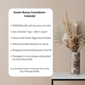 PERSONALISED Wooden Bunny Countdown Sign, Easter Egg Holder, Easter ...