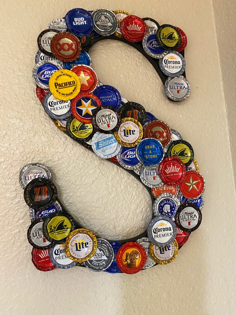3 12 Tall Hand Flattened Beer Cap Letters - Etsy