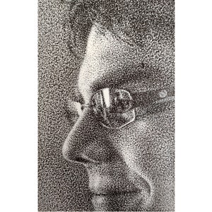 Custom Black and White Portrait, Hand Drawn Realistic Dot Art Portrait ...