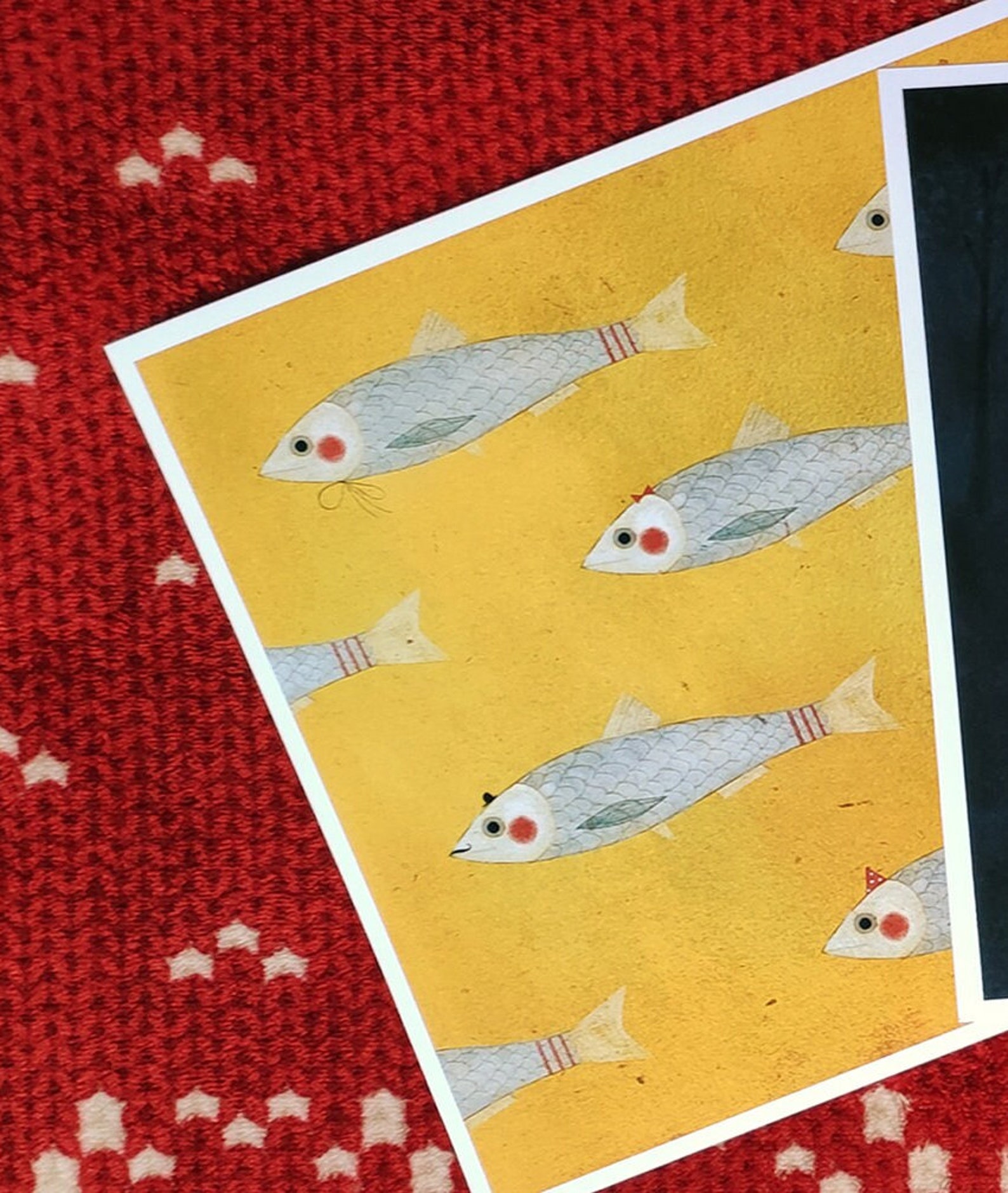 Funny Sardines on Yellow Background Print, Fishes Illustration Print - Etsy
