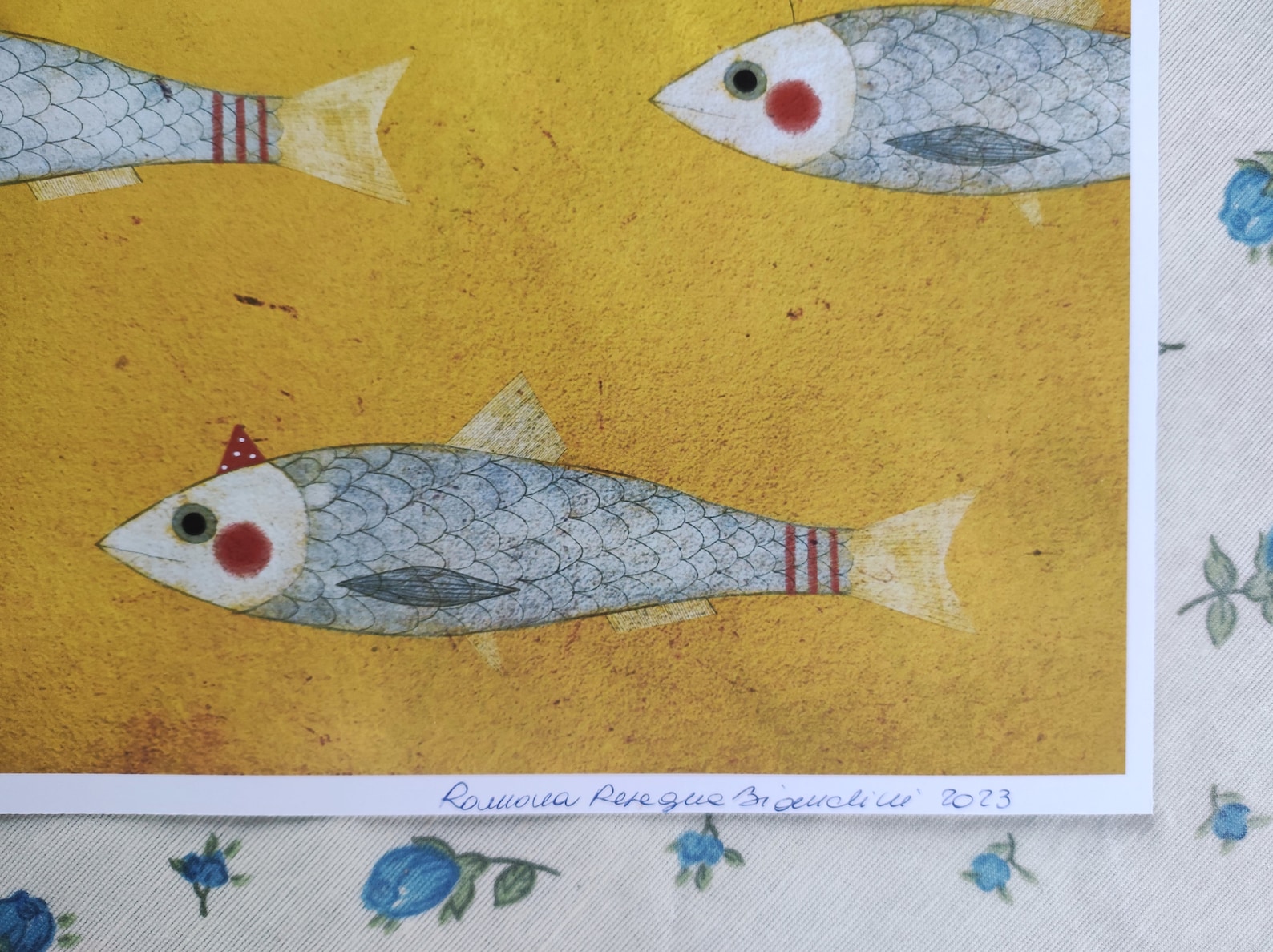 Funny Sardines on Yellow Background Print, Fishes Illustration Print - Etsy