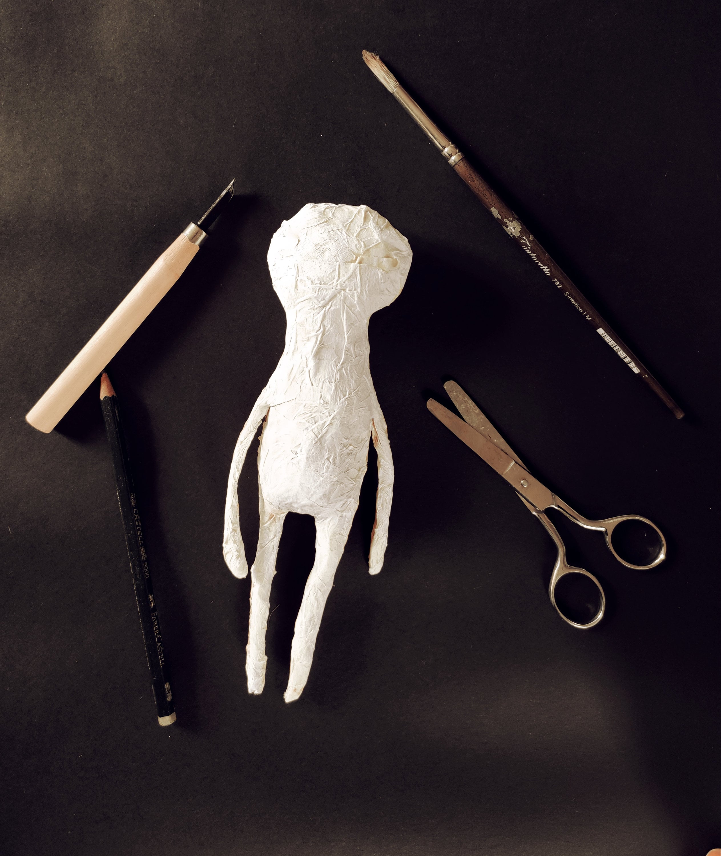 Paper Mache Dark Home Decor Homunculus, Handmade Monster Doll Sculpture ...