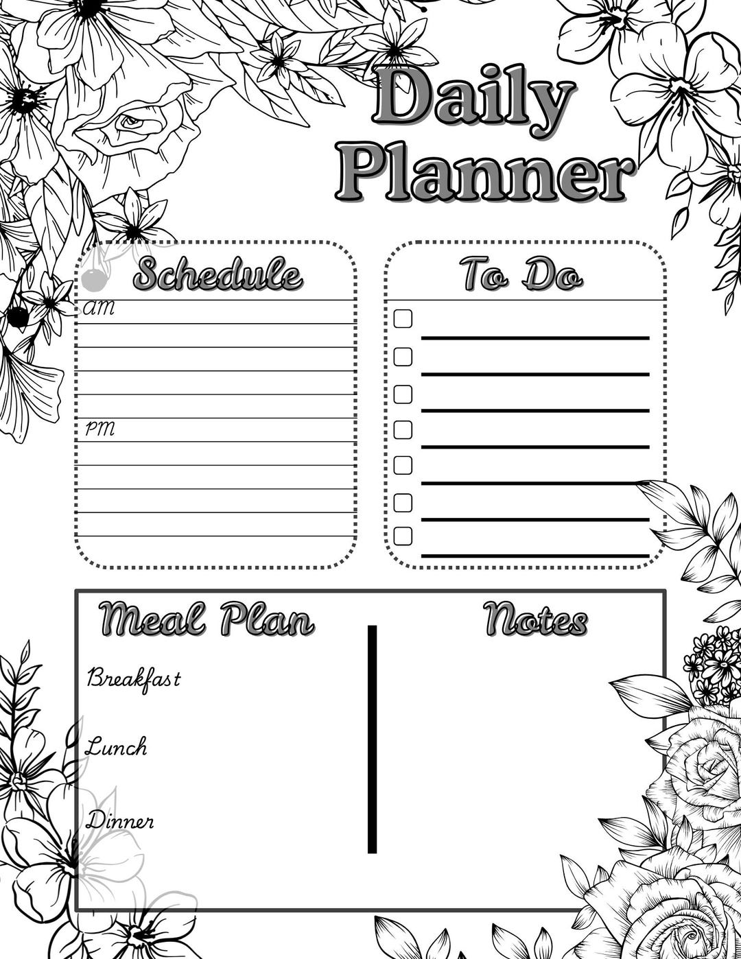 Flower Planner Template Printable PDF - Etsy