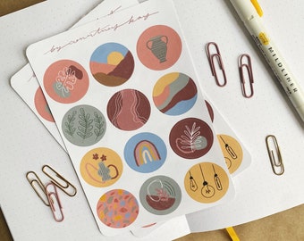 Aesthetic Circle Sticker | Etsy