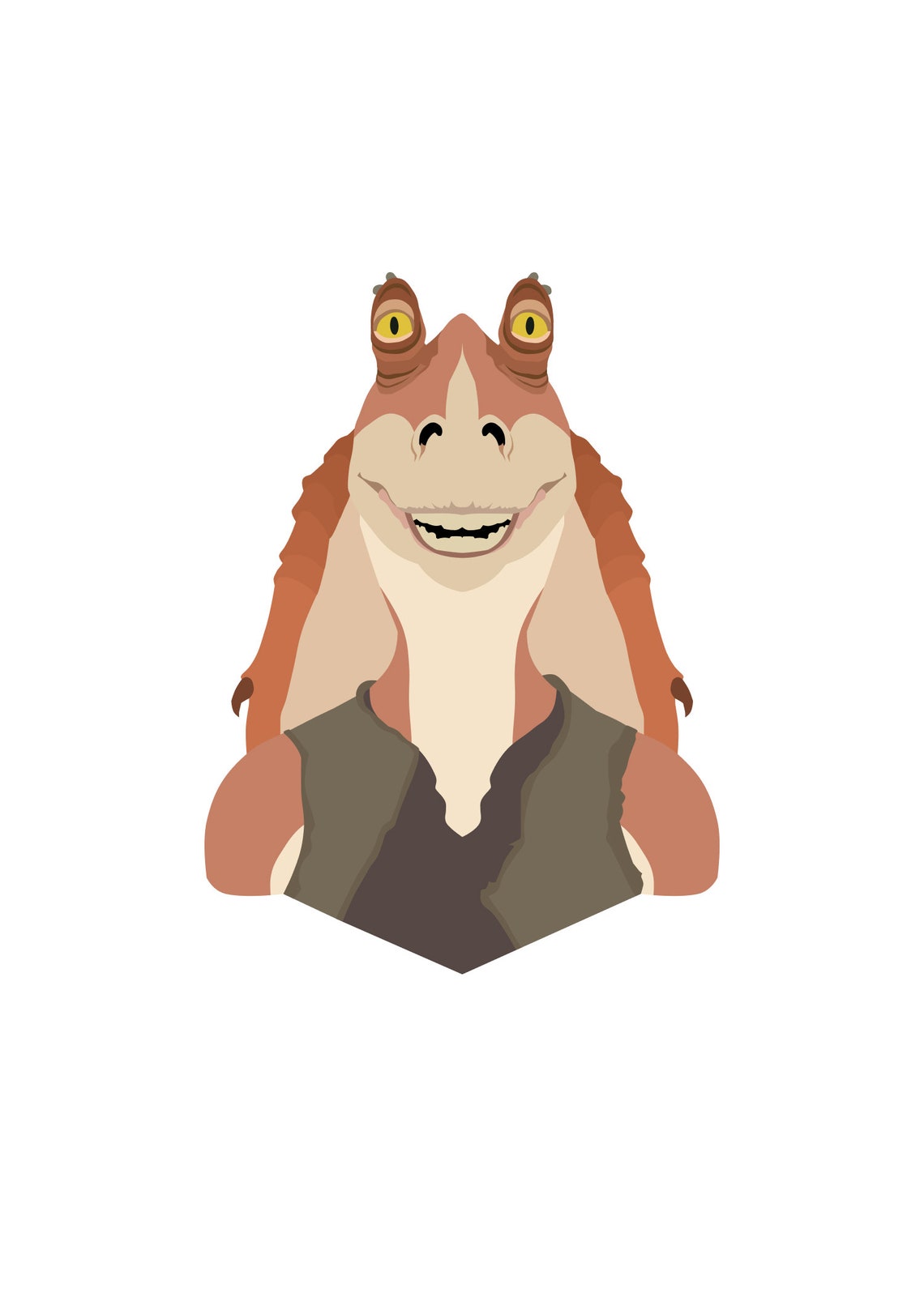 JAR JAR BINKS Star Wars Minimalist Print Portrait Poster | Etsy