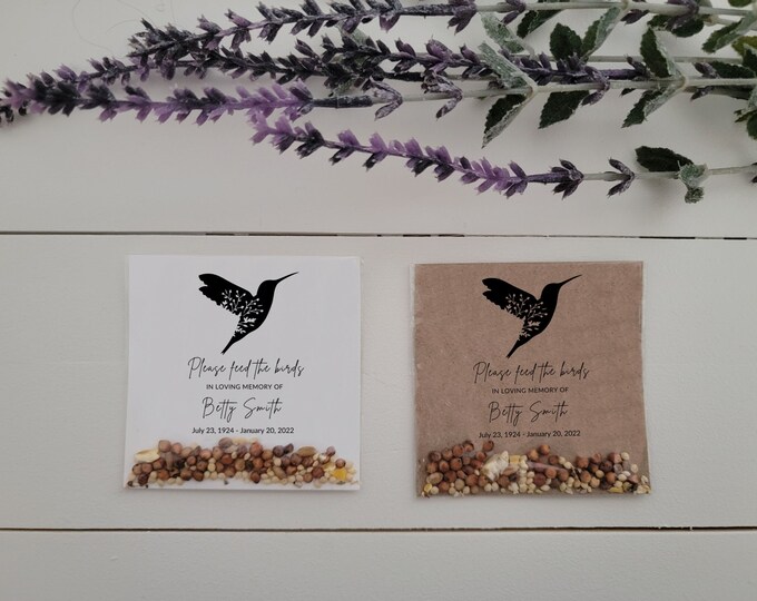 Hummingbird Memorial Seed Cards Sympathy Seed Cards in Loving Memory ...