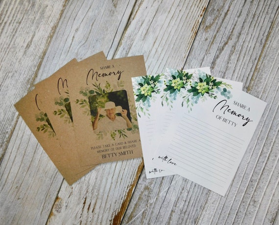 Share a Memory Card for Funeral Memory Card for Celebration - Etsy