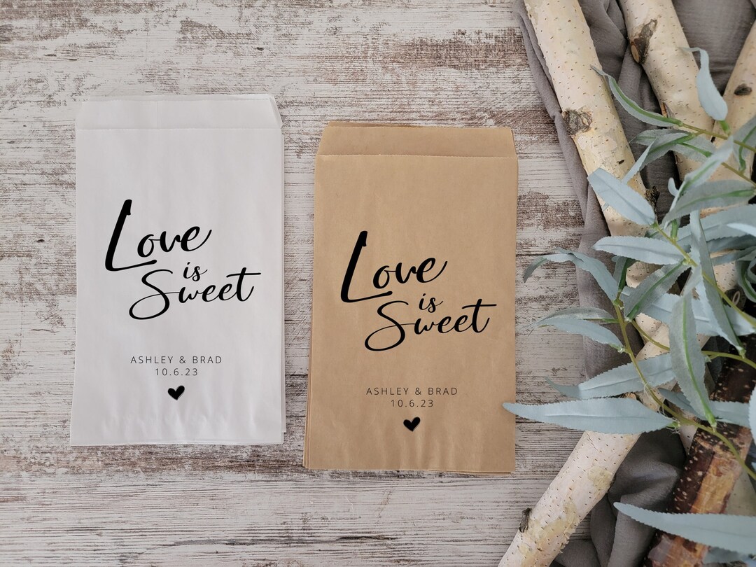 Wedding Favor Bags | Love is Sweet | Wedding Treat Bags | Bridal Shower ...