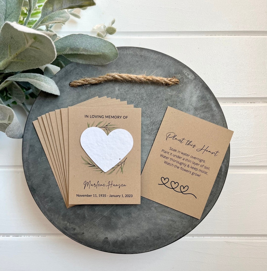 In Loving Memory | Personalized Sympathy Seed Card | Memorial Gift ...