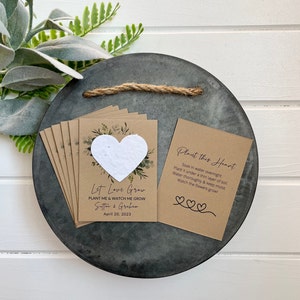 Let Love Grow Favor Cards Bridal Shower Wedding Personalized Cards ...