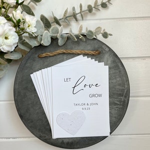 Let Love Grow | Wedding | Personalized Seed Paper Cards | Bridal Shower ...