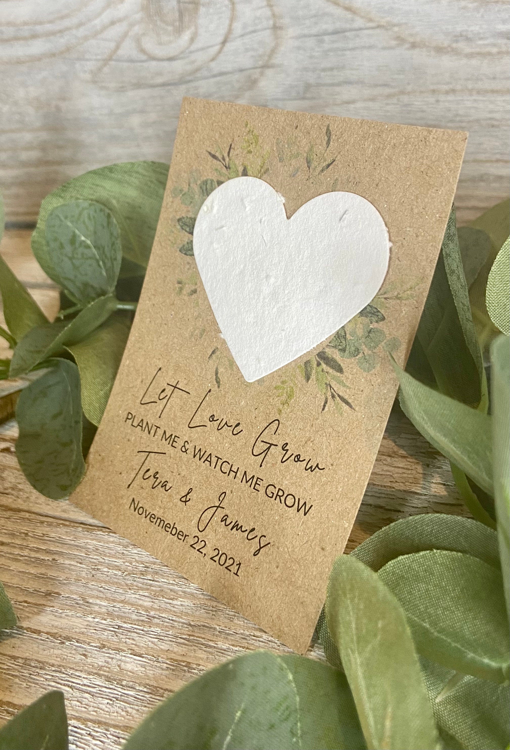 Let Love Grow Favor Cards Bridal Shower Wedding - Etsy