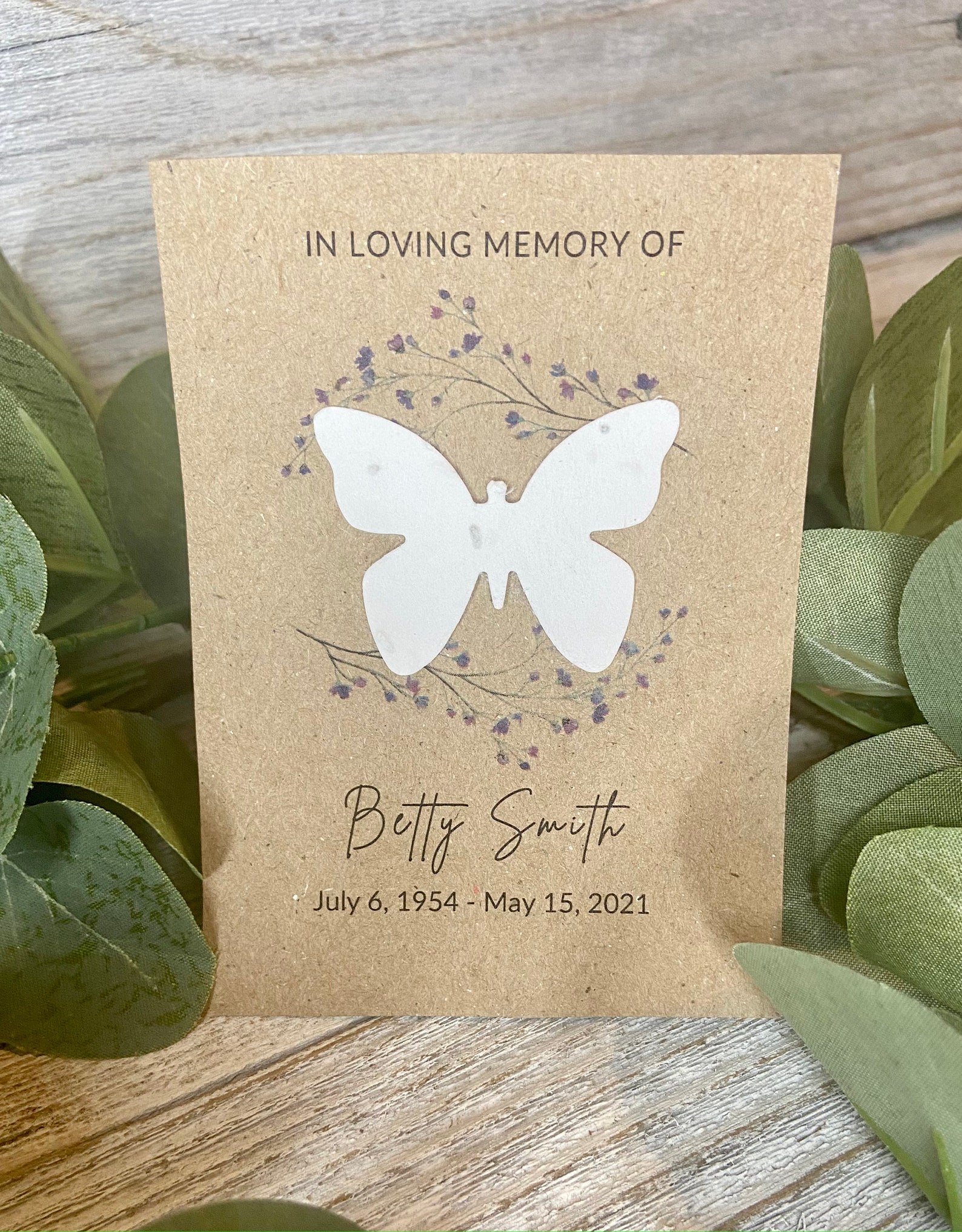 In Loving Memory Seed Paper Memorial Card Sympathy Seed - Etsy