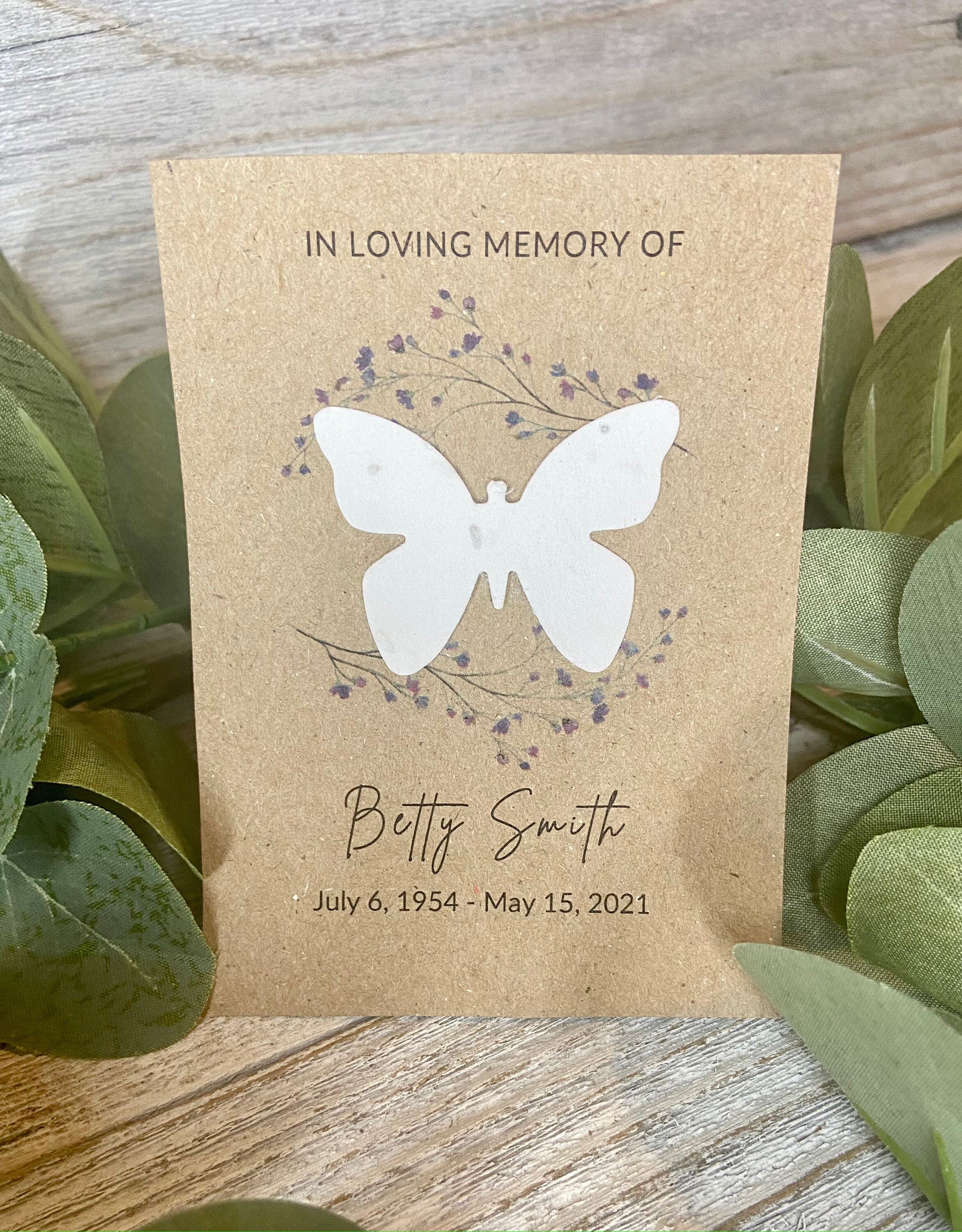 In Loving Memory Seed Paper Memorial Card Sympathy Seed - Etsy