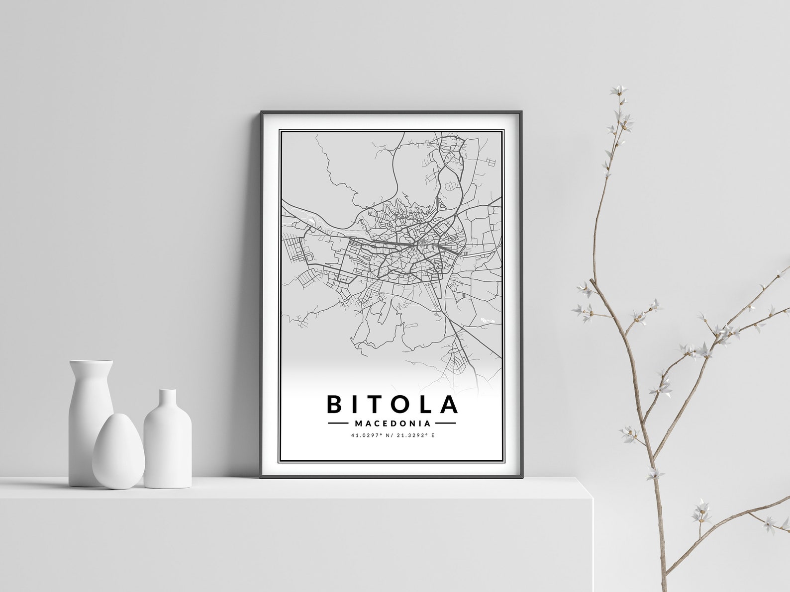 Bitola Map Print Bitola City Bitola Map Bitola Poster City | Etsy