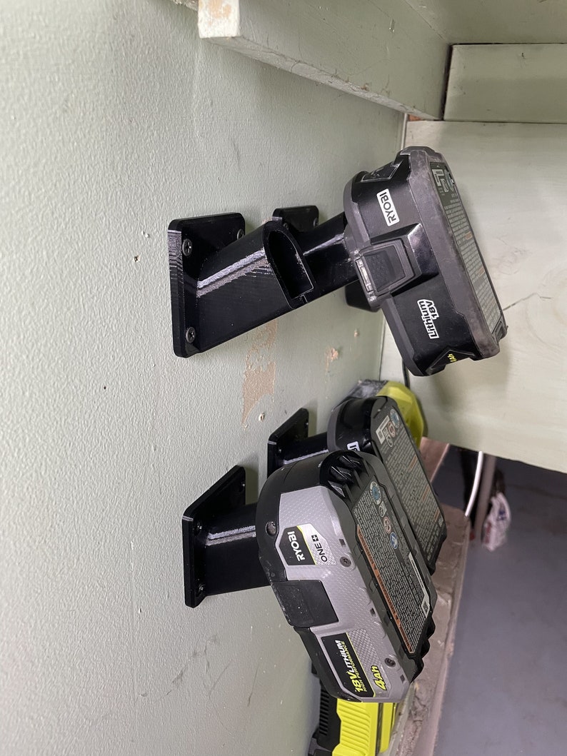 Ryobi 18V Battery Holder 4 Pack Wall-mounted 3D Printed PETG Organizer ...