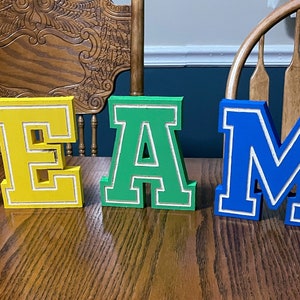 Varsity Block Letters, Standing Wood Letters, Block Letters - Etsy