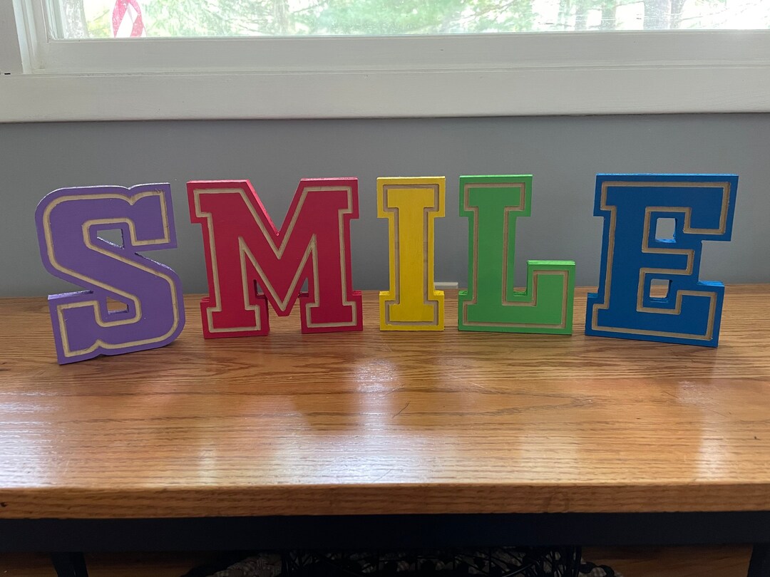 Varsity Block Letters, Standing Wood Letters, Block Letters - Etsy