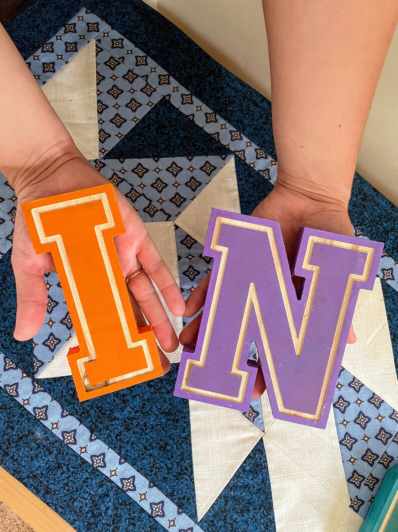 Varsity Block Letters Standing Wood Letters Block Letters - Etsy