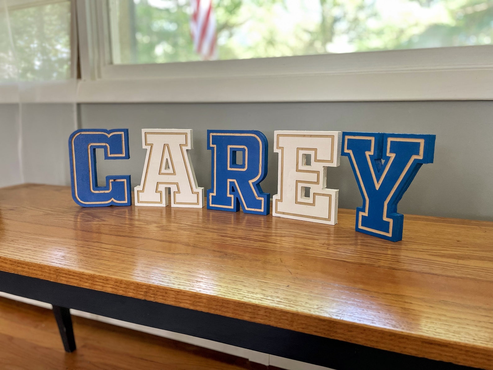 Varsity Block Letters Standing Wood Letters Block Letters - Etsy