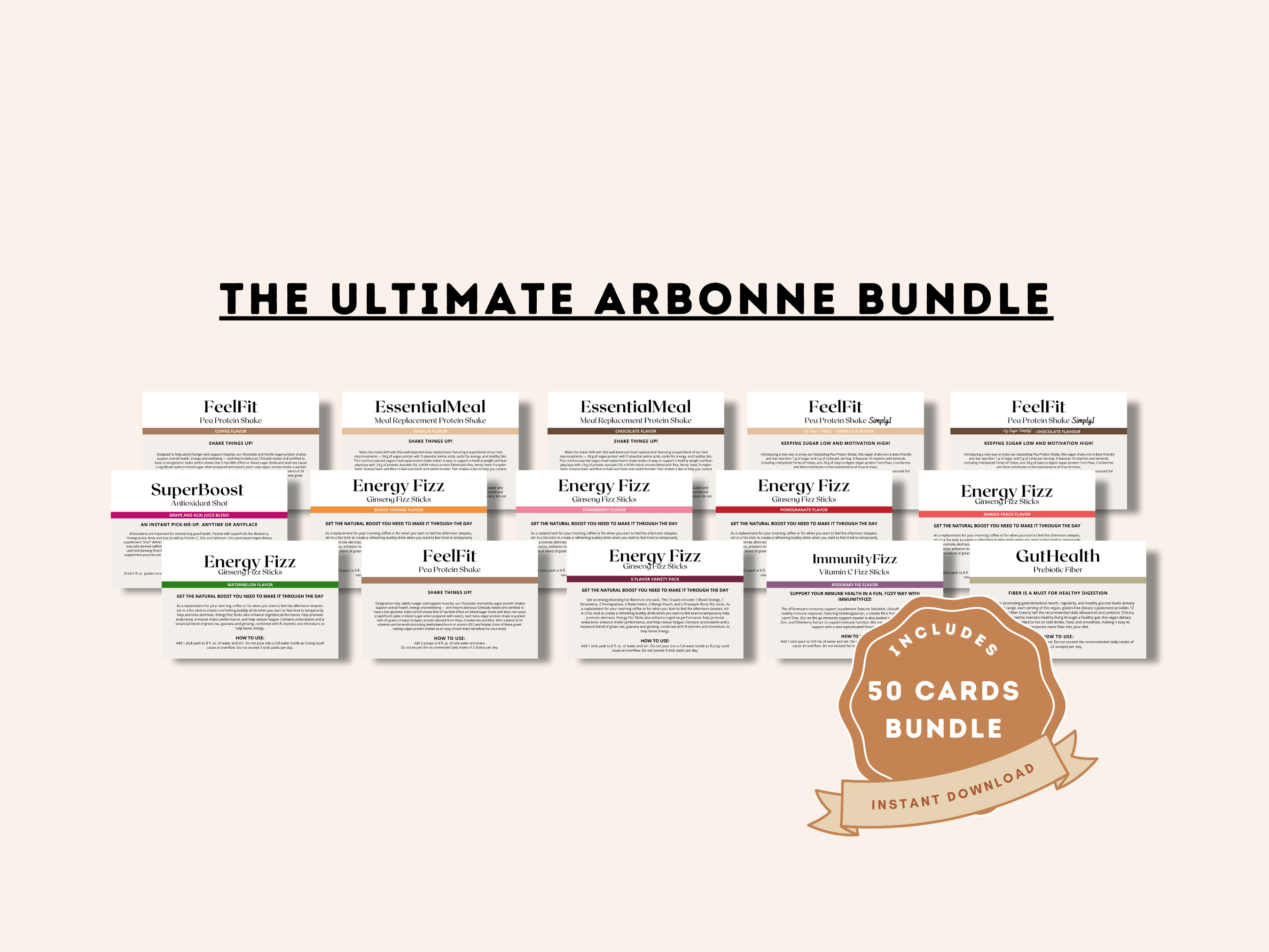 50 Pack Arbonne Sample Cards - the Ultimate Arbonne BUNDLE (US Version) | Instant Download ...