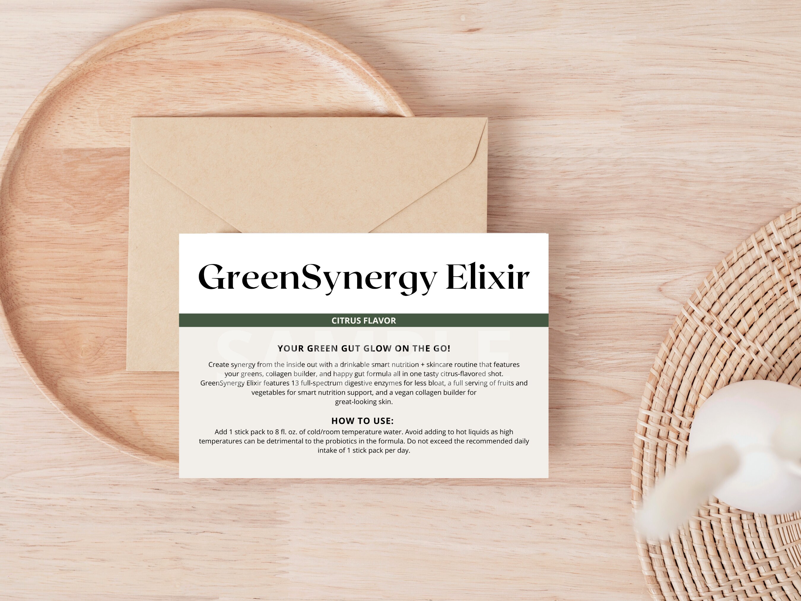 Arbonne Greensynergy Elixir Card Greens on the Go Arbonne - Etsy