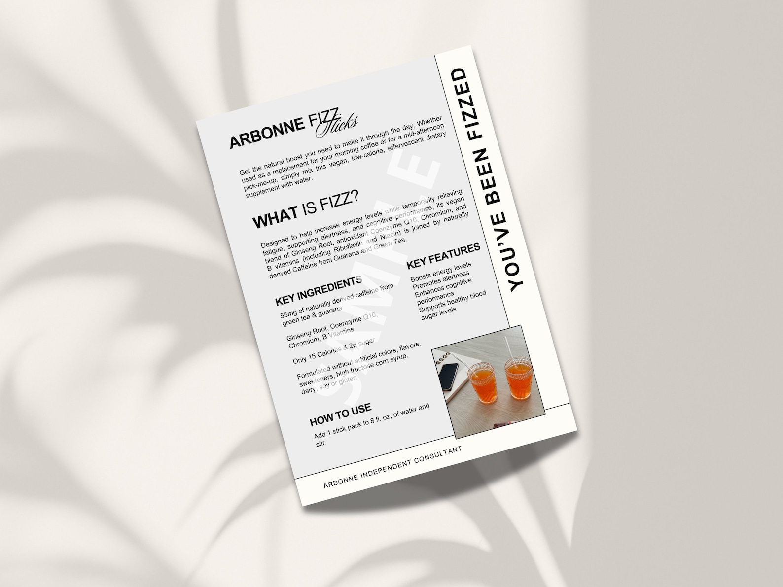 NEW Modern Arbonne Energy Fizz Stick Sample Card | Arbonne Fizz Sticks ...