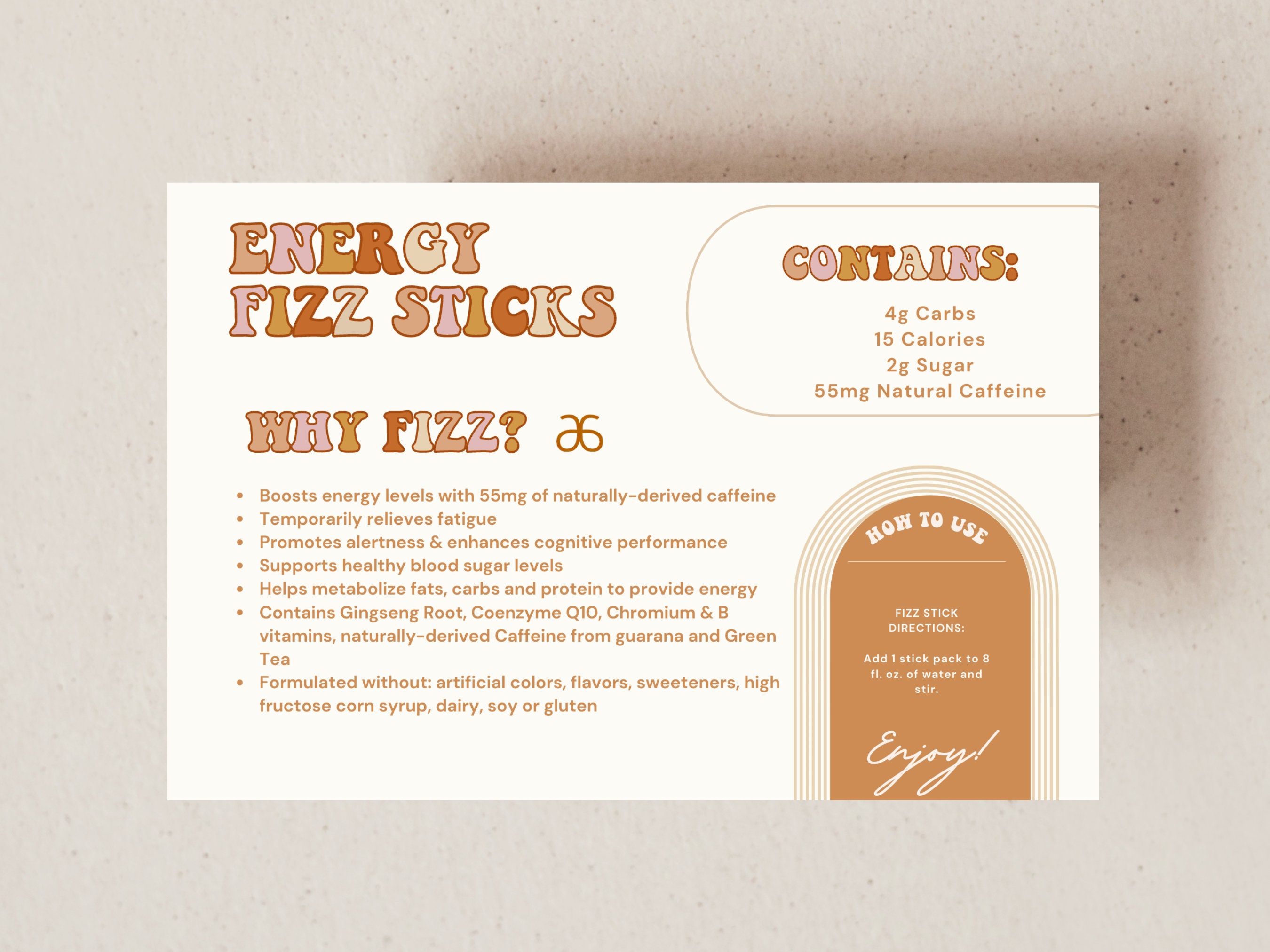 Arbonne Energy Fizz Stick Sample Card | Arbonne Fizz Sticks | Arbonne ...