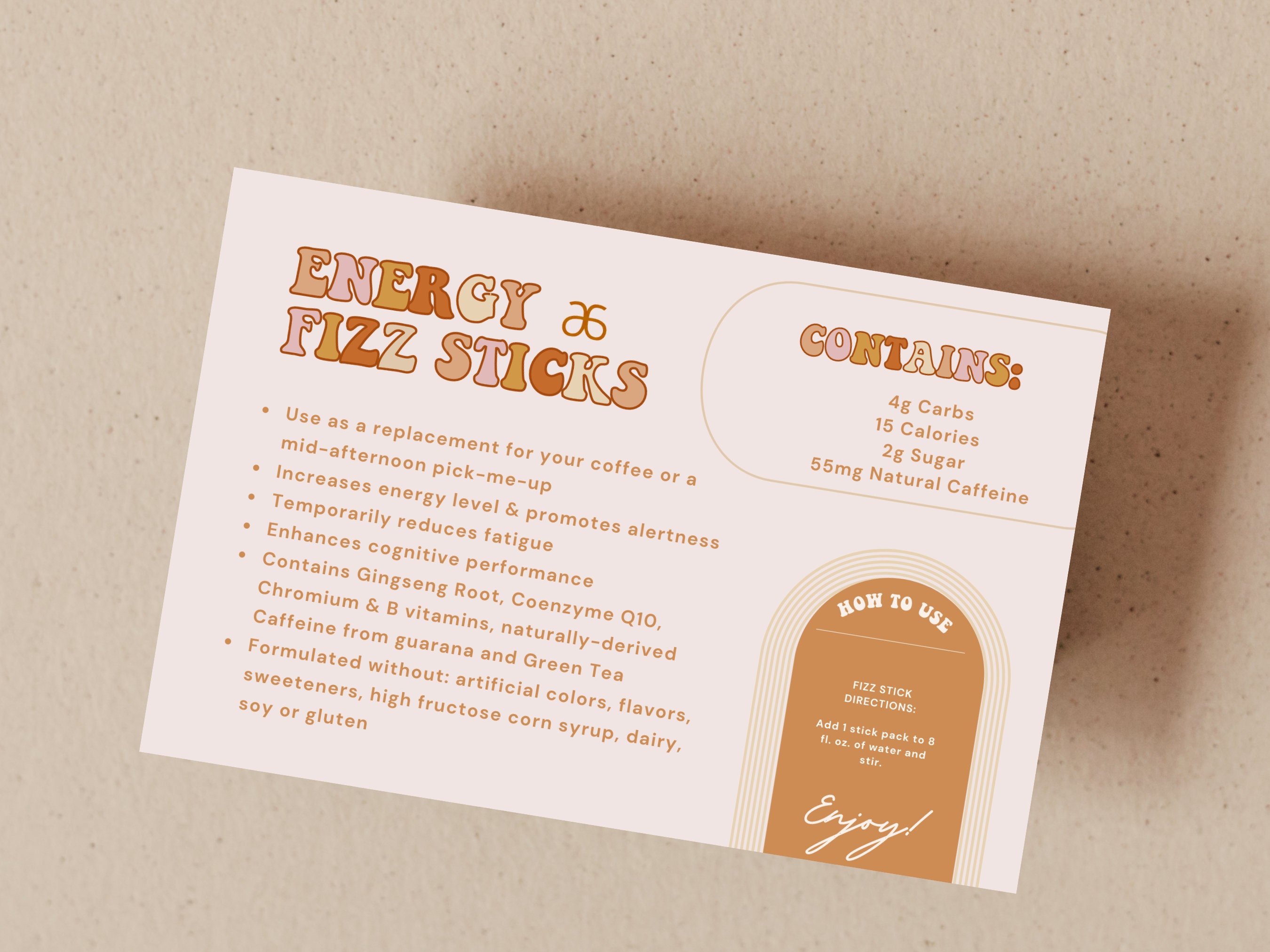 Arbonne Energy Fizz Stick Sample Card | Arbonne Fizz Sticks | Arbonne ...