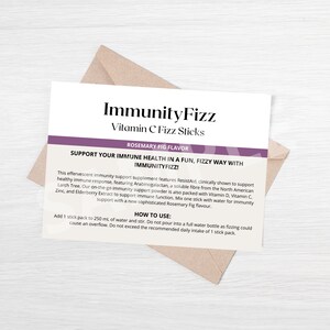 NEW Arbonne Immunity Fizz Stick Sample Card (US Version) | Arbonne Fizz ...