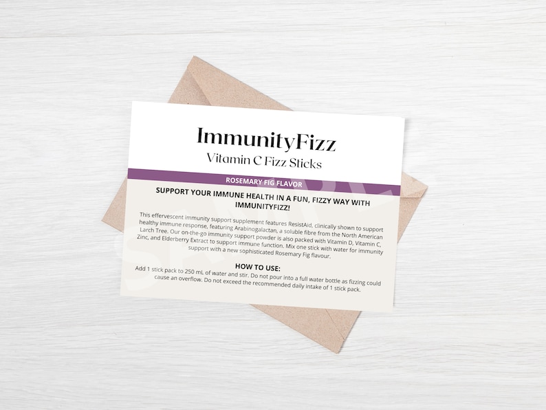 NEW Arbonne Immunity Fizz Stick Sample Card (US Version) | Arbonne Fizz ...
