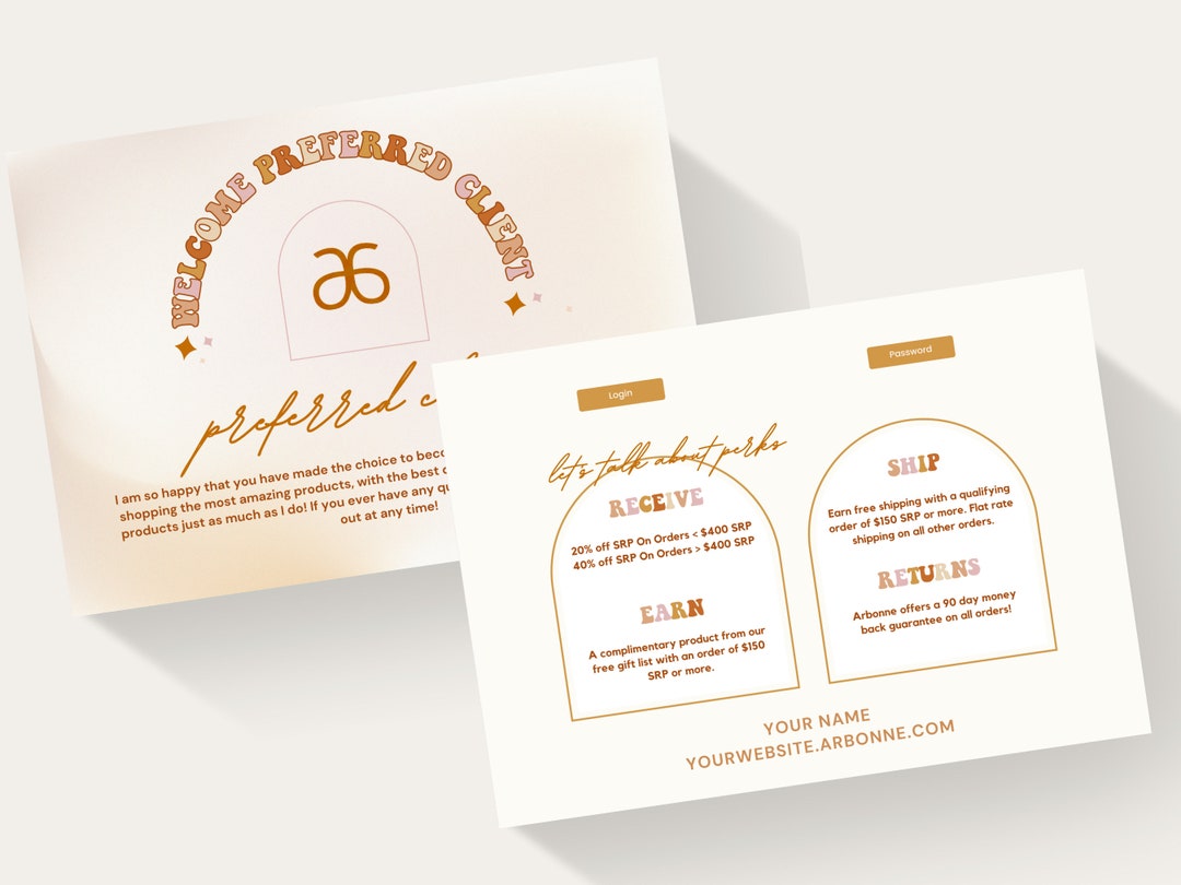 Arbonne Personalized Preferred Client Welcome Card | Preferred Client ...