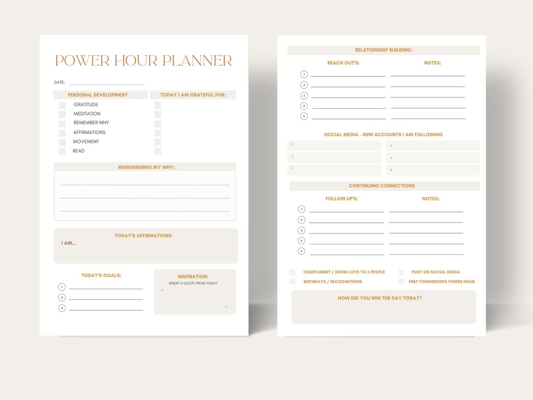 Direct Sales Power Hour Planner MLM Success Tracker Network Marketing ...