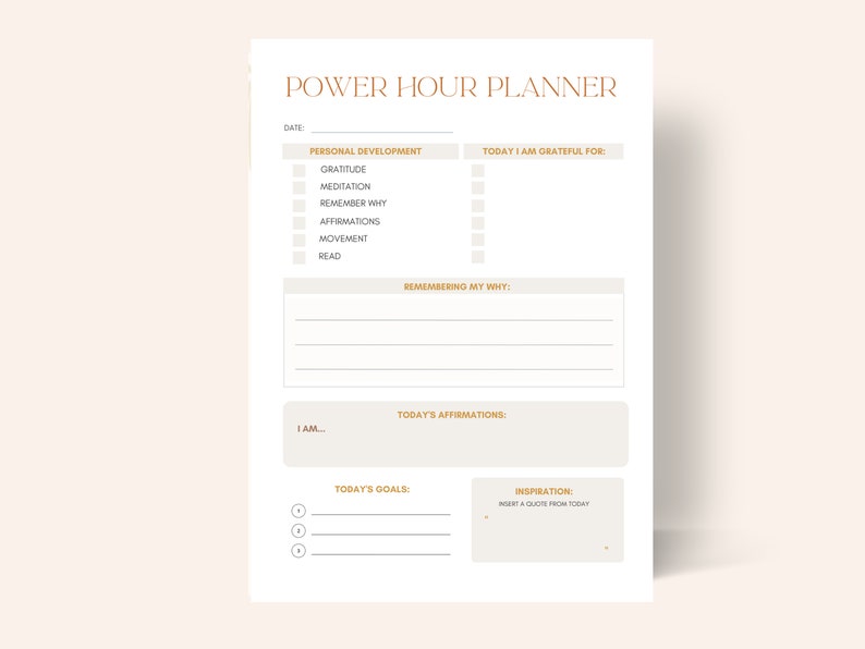 Direct Sales Power Hour Planner MLM Success Tracker | Etsy