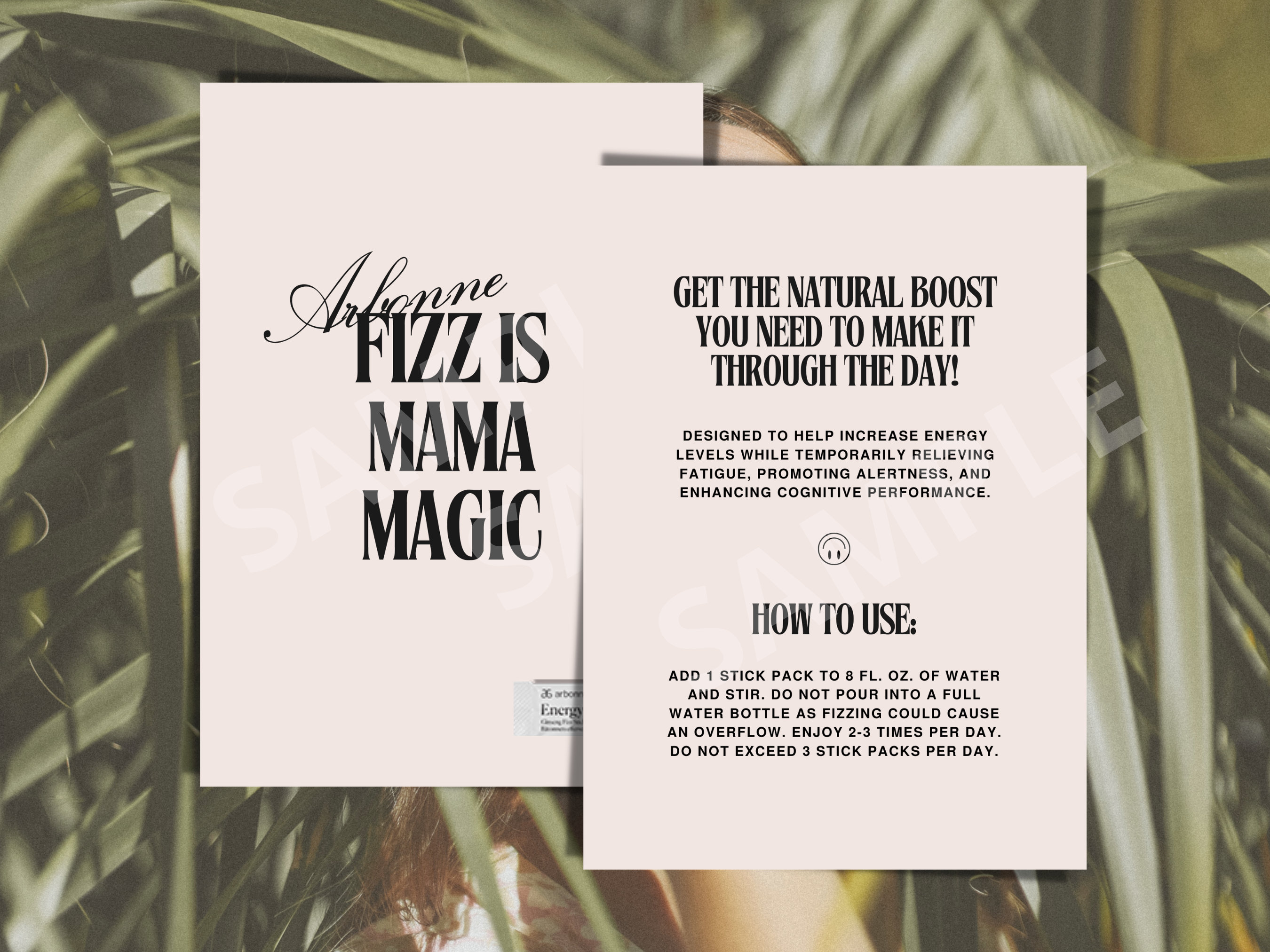 Personalized Modern Arbonne Energy Fizz Stick Sample Card Fizz is Mama ...